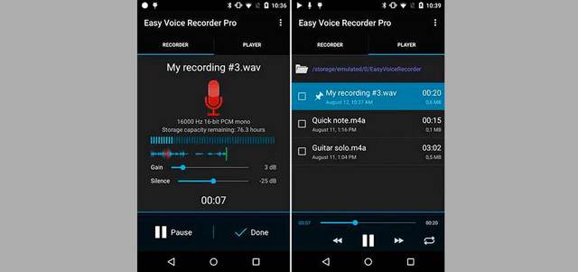 Easy Voice Recorder Pro.. لتسجيل صوتي بجودة عالية وبلا حدود زمنية